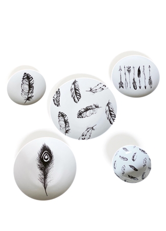 Mi Su Deco Feather Siyah 15 cm Porselen Kase Mi Su Deco Feather Siyah 15 cm Porselen Kase